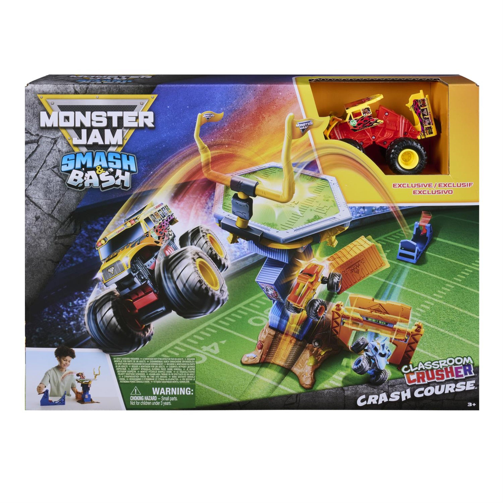 Monster Jam Smash & Bash Classroom Crushers & Crash Course Playset ...