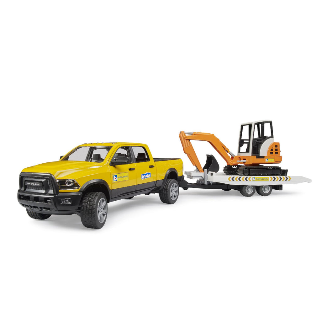 Bruder RAM Power Wagon With Trailer & Mini Excavator – Toyworld Australia