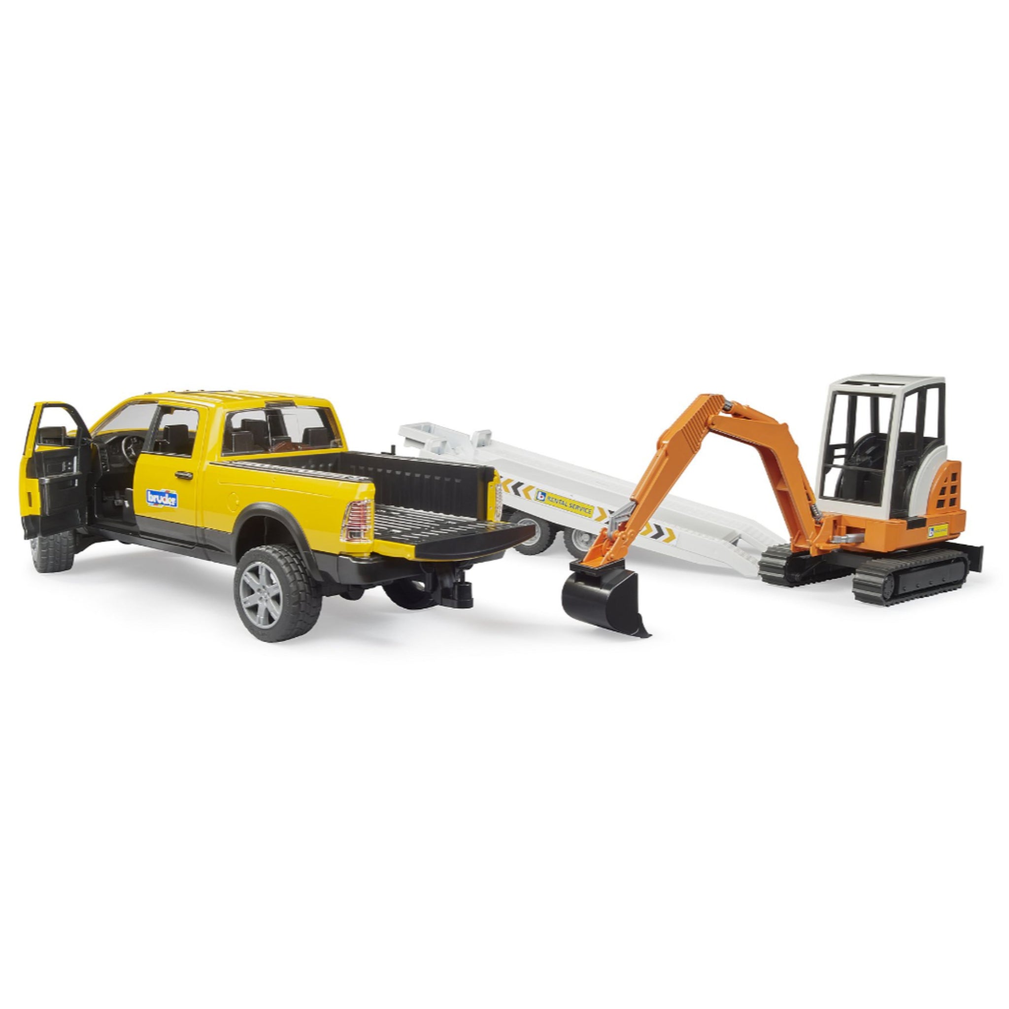 Bruder RAM Power Wagon With Trailer & Mini Excavator – Toyworld Australia
