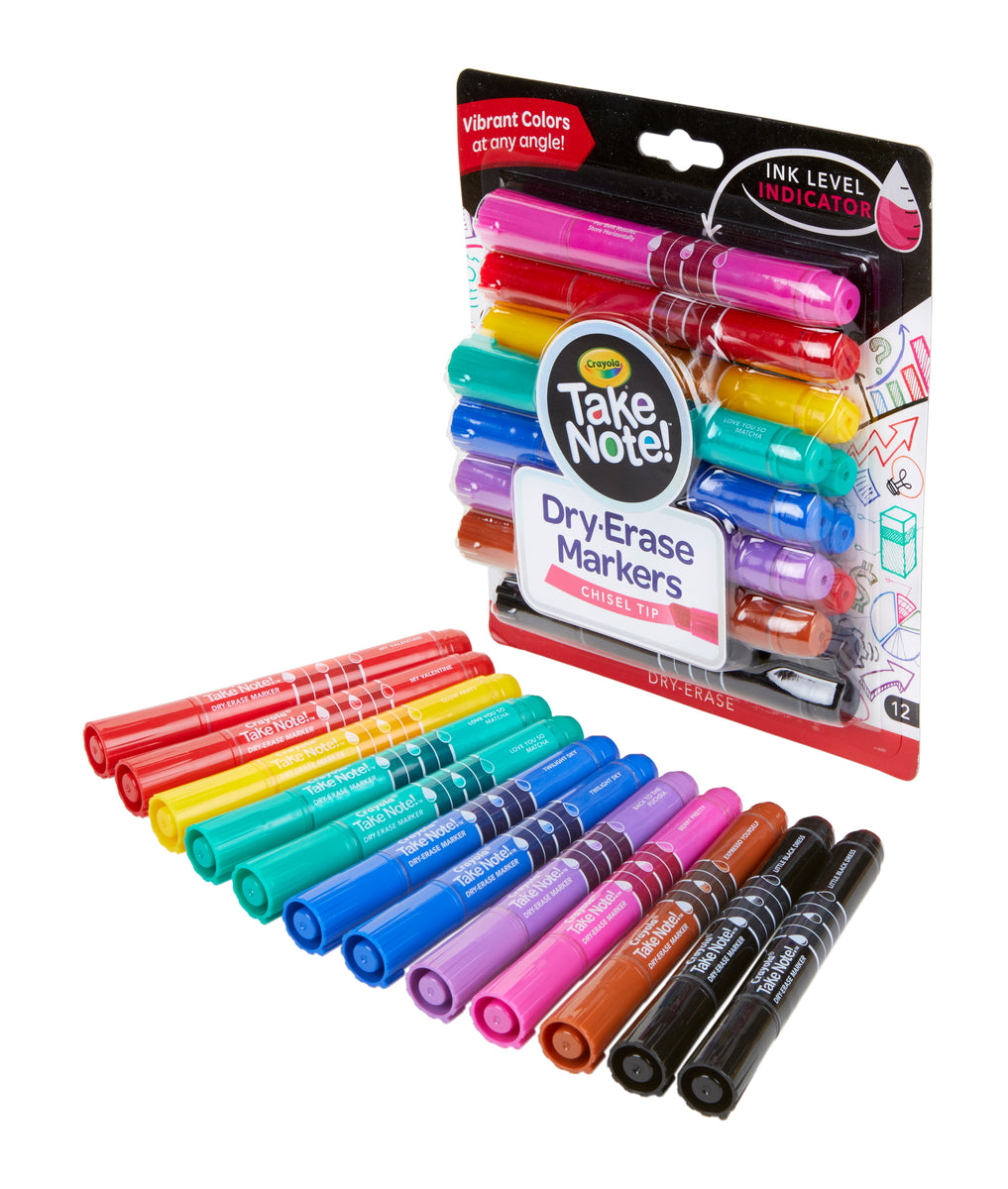 Crayola Take Note! Chisel Tip Whiteboard Markers 12 Pack – Toyworld ...