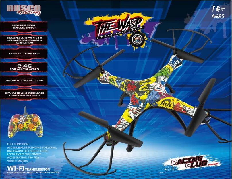 Rusco Racing The Wasp Drone With Gyro Control & Camera – Toyworld Australia