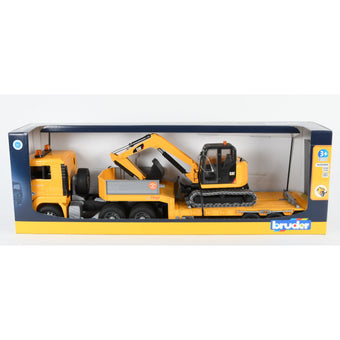 Bruder 1:64 Man TGA Low Loader With Cat Mini Excavator – Toyworld Australia