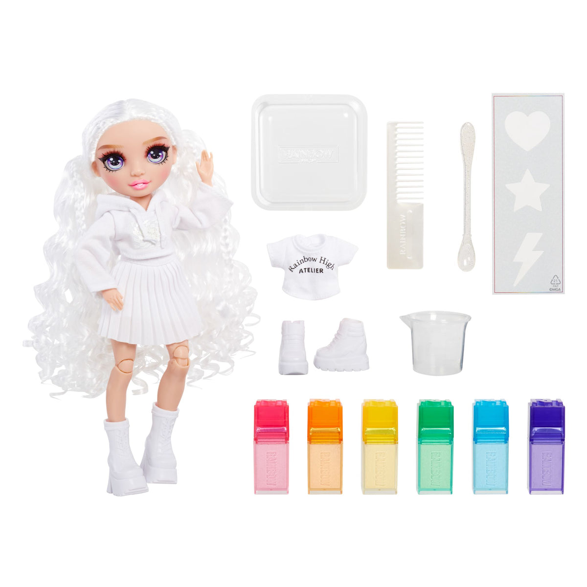 Rainbow High Watercolour & Create DIY Fashion Doll - Purple Eyes ...