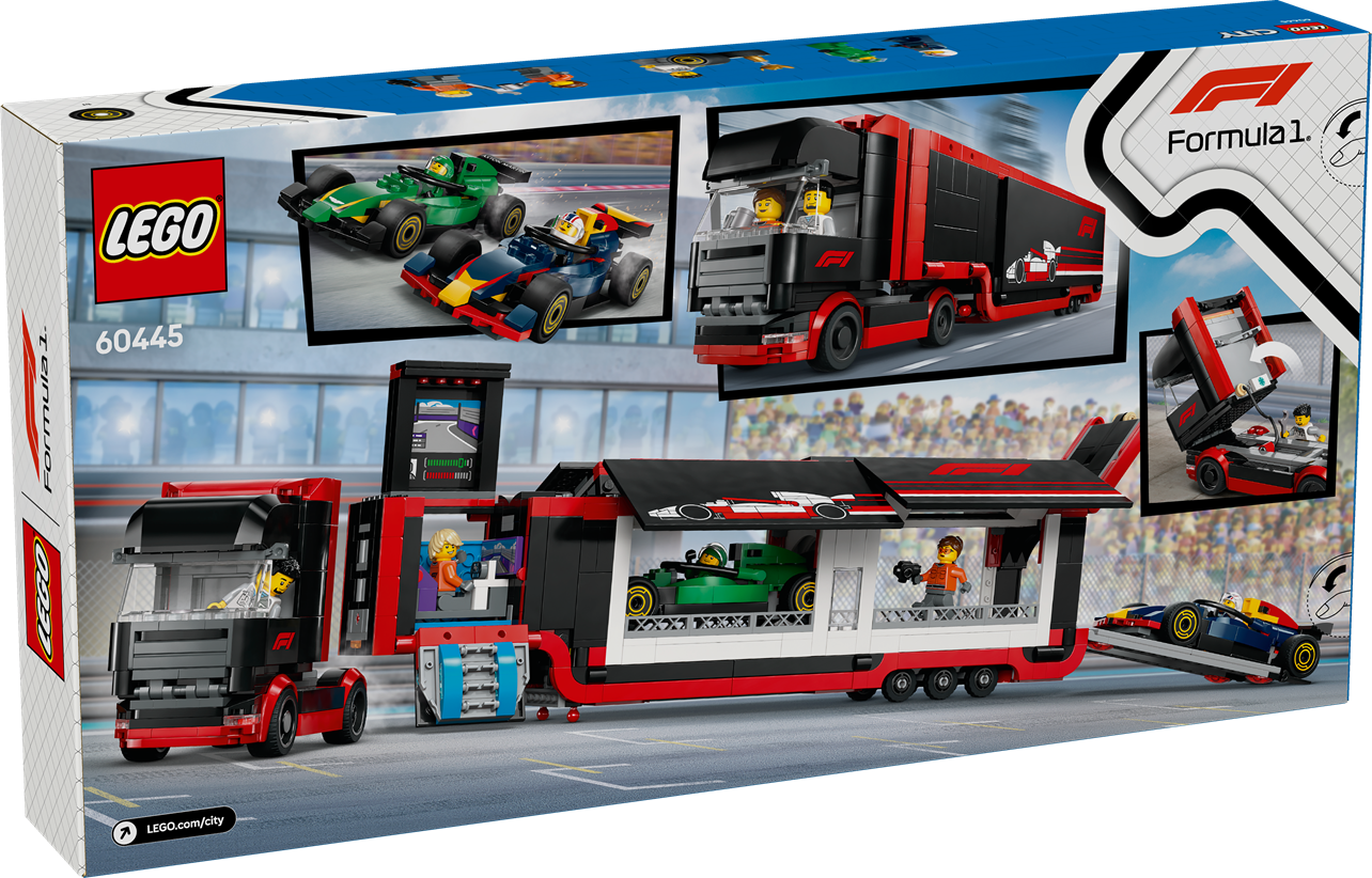 LEGO 60445 City F1 Truck with RB20 & AMR24 F1 Cars – Toyworld Australia