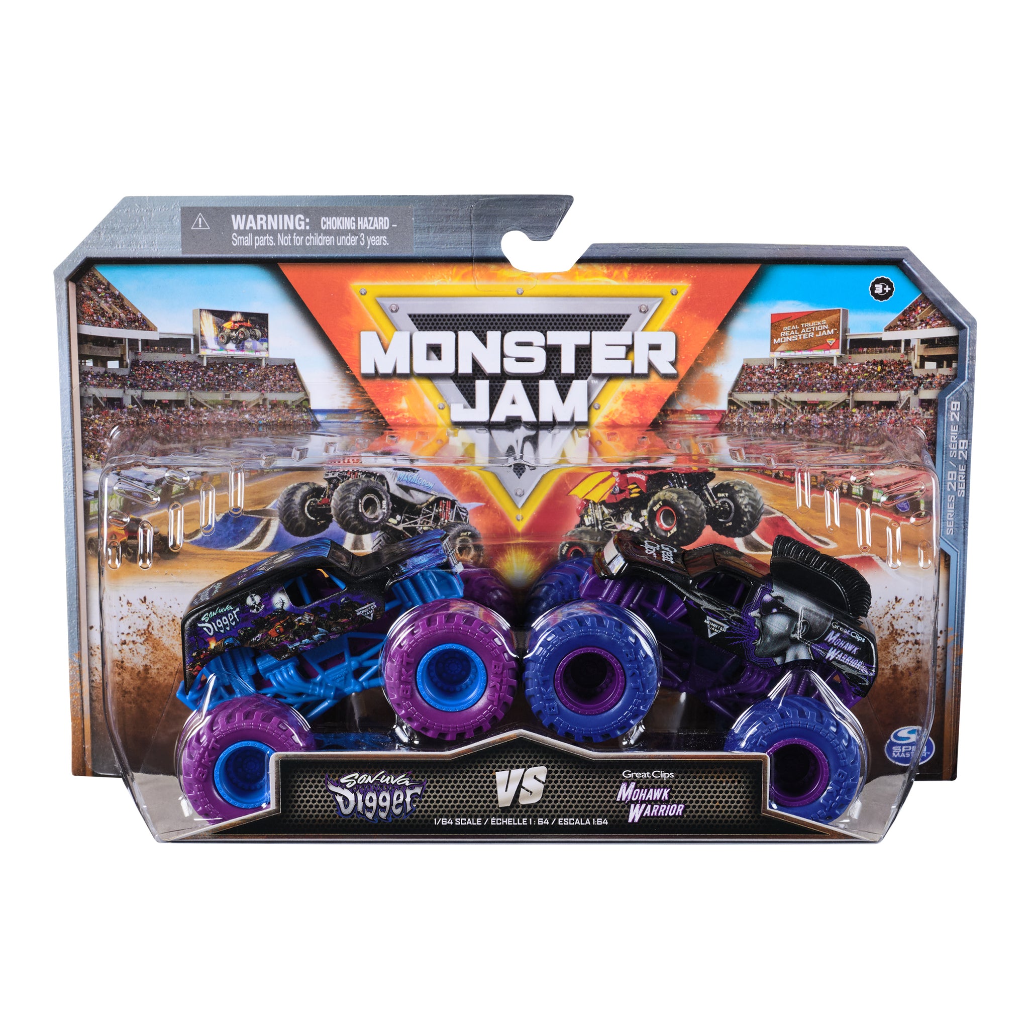 Monster Jam 1:64 Monster Tuck 2 Pakc - Son-Uva Digger VS Mohawk Warrio ...