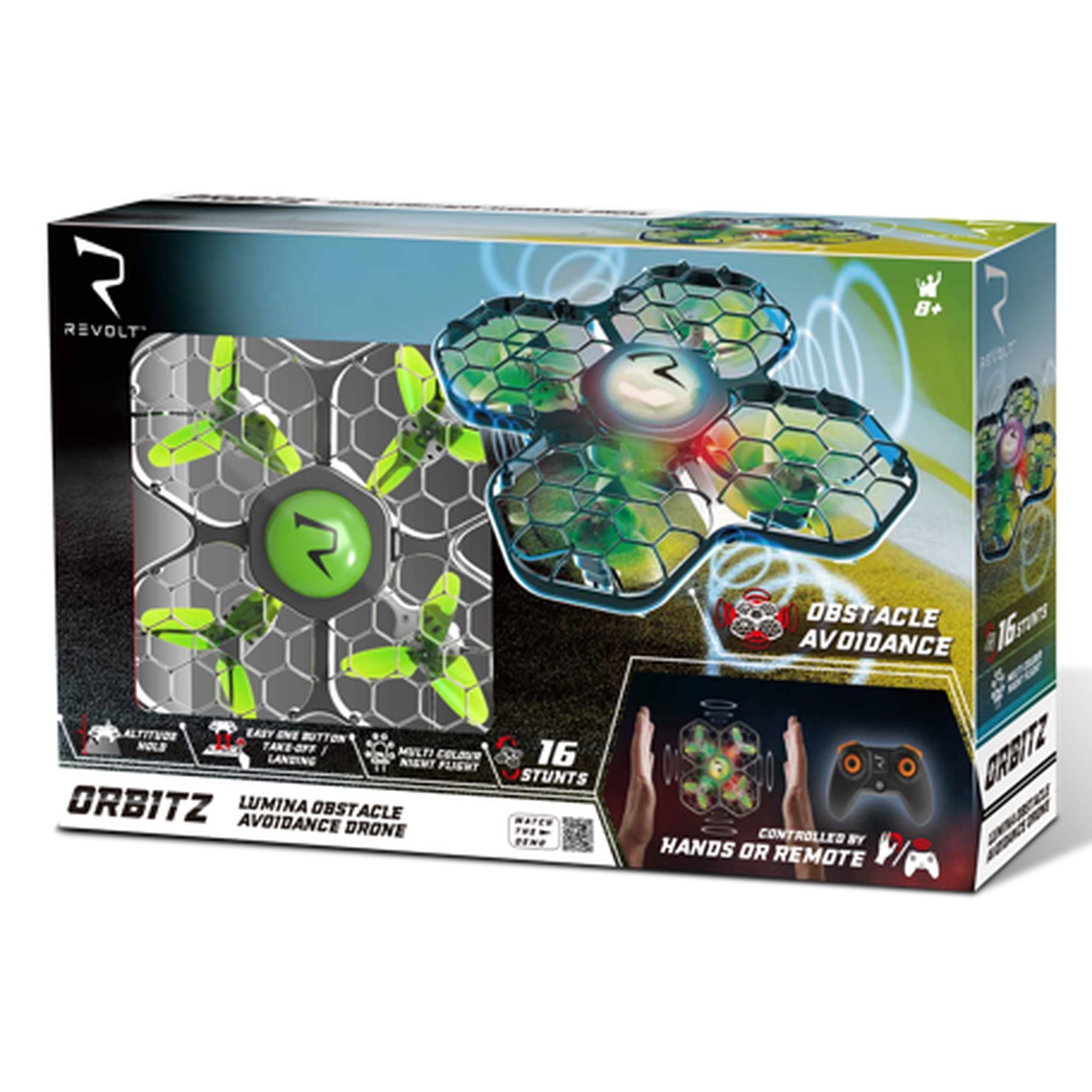 Revolt Orbitz Lumina Obstacle Avoidance Remote Control Drone – Toyworld ...