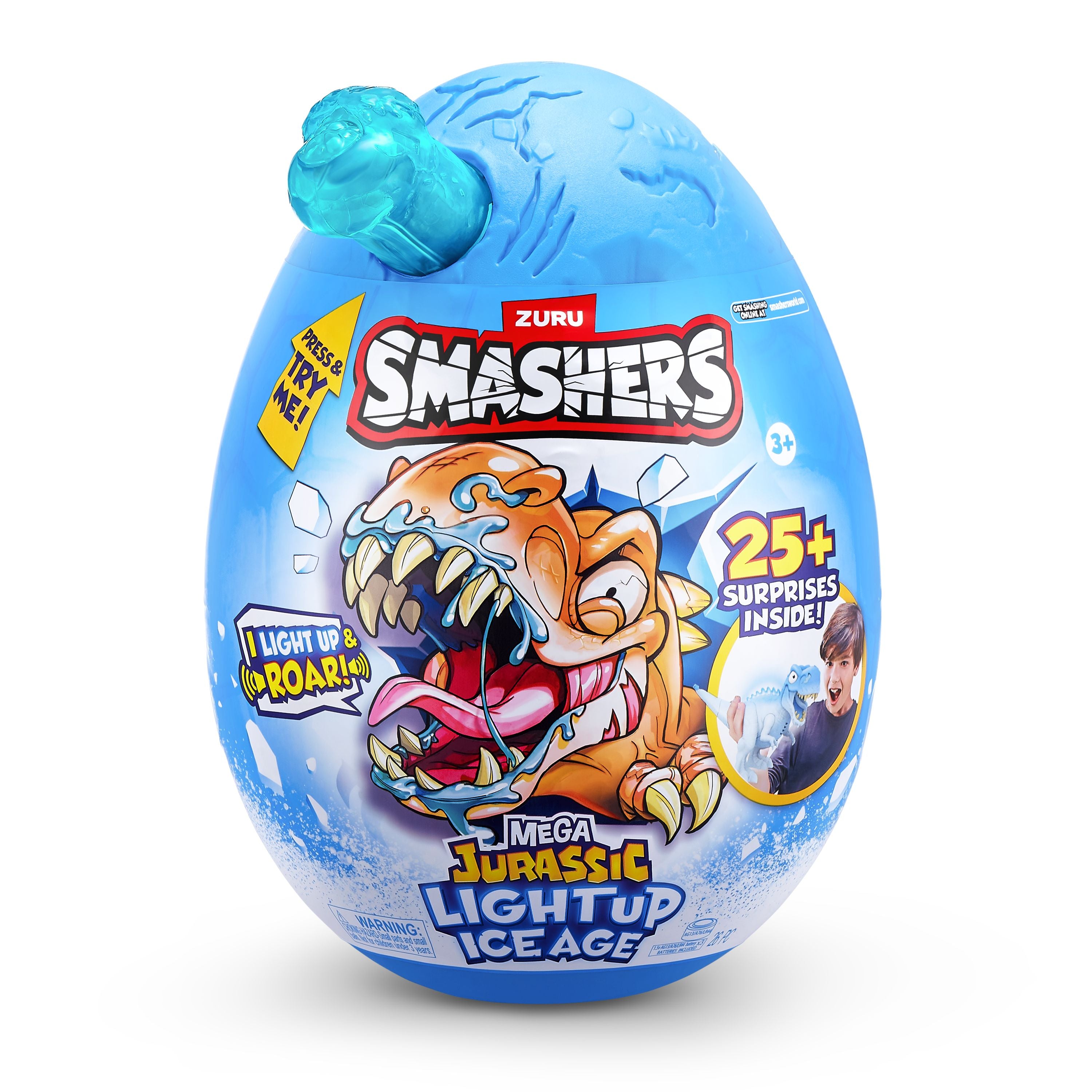 ZURU Smashers Mega Jurassic Light Up Ice Age Egg Series 1 Assorted Sty ...