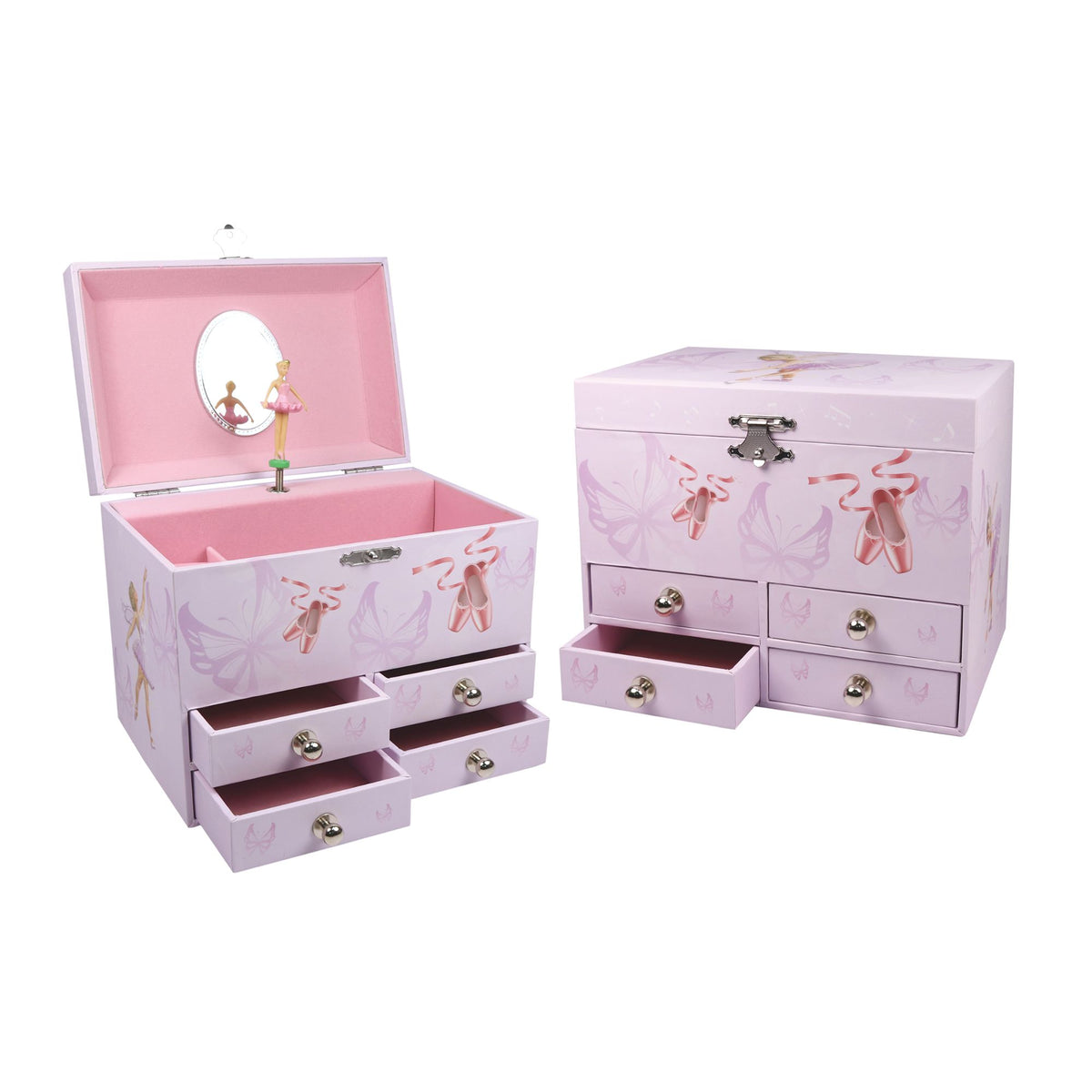 Ballerina Pink Music Box With Four Drawers – Toyworld Australia