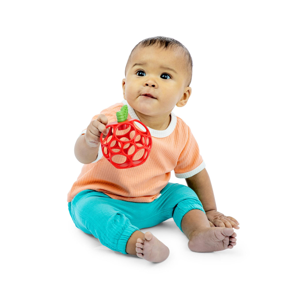 BRIGHT STARTS OBALL EASY-GRASP TEETHER - APPLE – Toyworld Australia