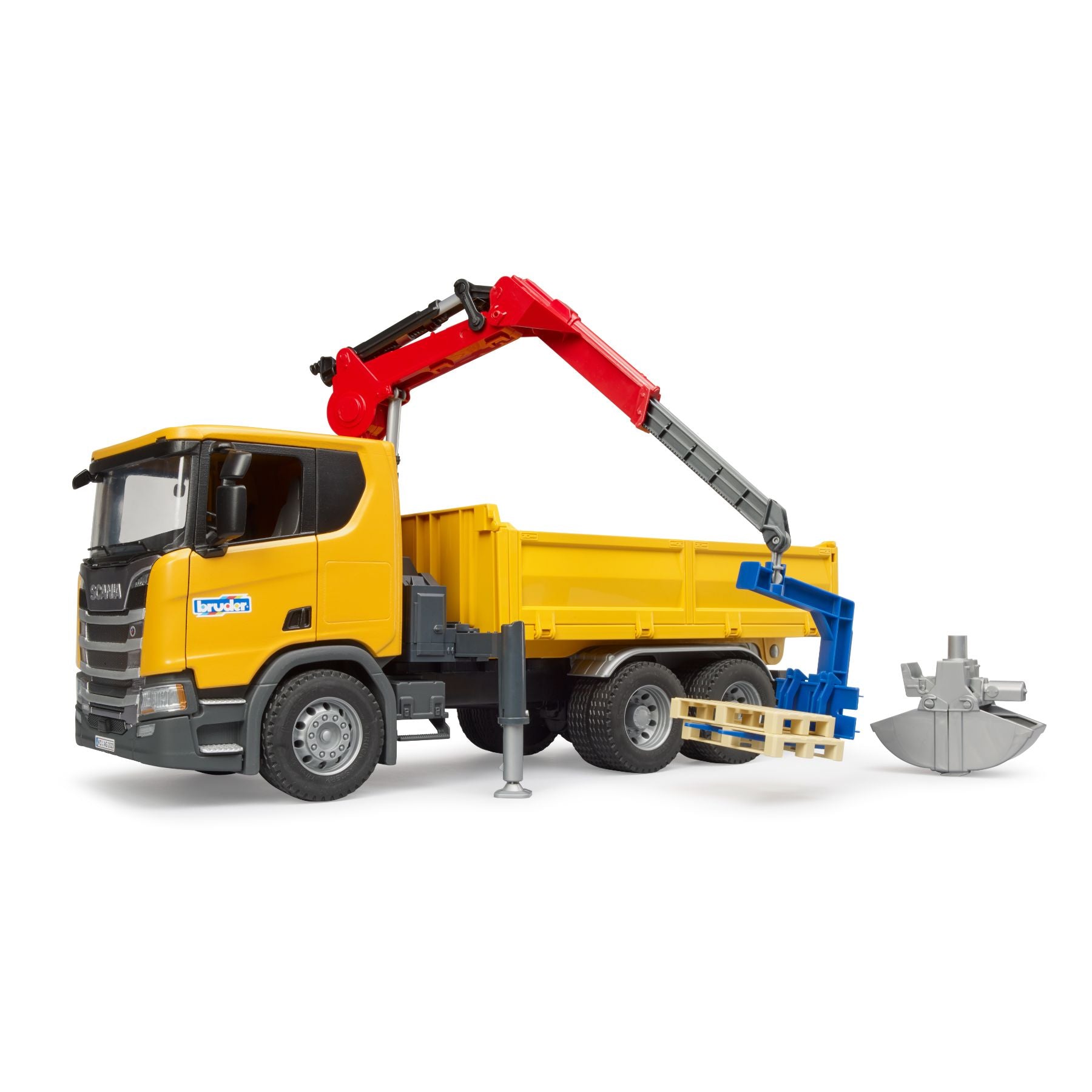 Bruder Scania Super 1:16 560R Contruction Truck With Crane & 2 Pallets ...