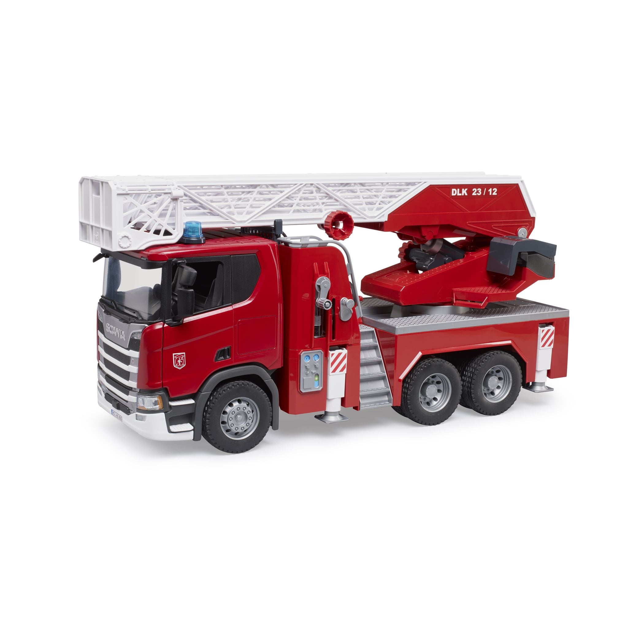 Bruder 1:16 Emergency Scania Super 560R Fire Engine Slewing Ladder Wat ...
