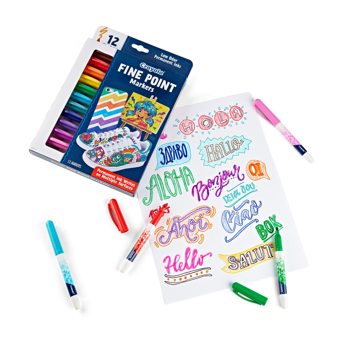 Crayola Doodle & Draw Fine Point Markers 12 Pack – Toyworld Australia