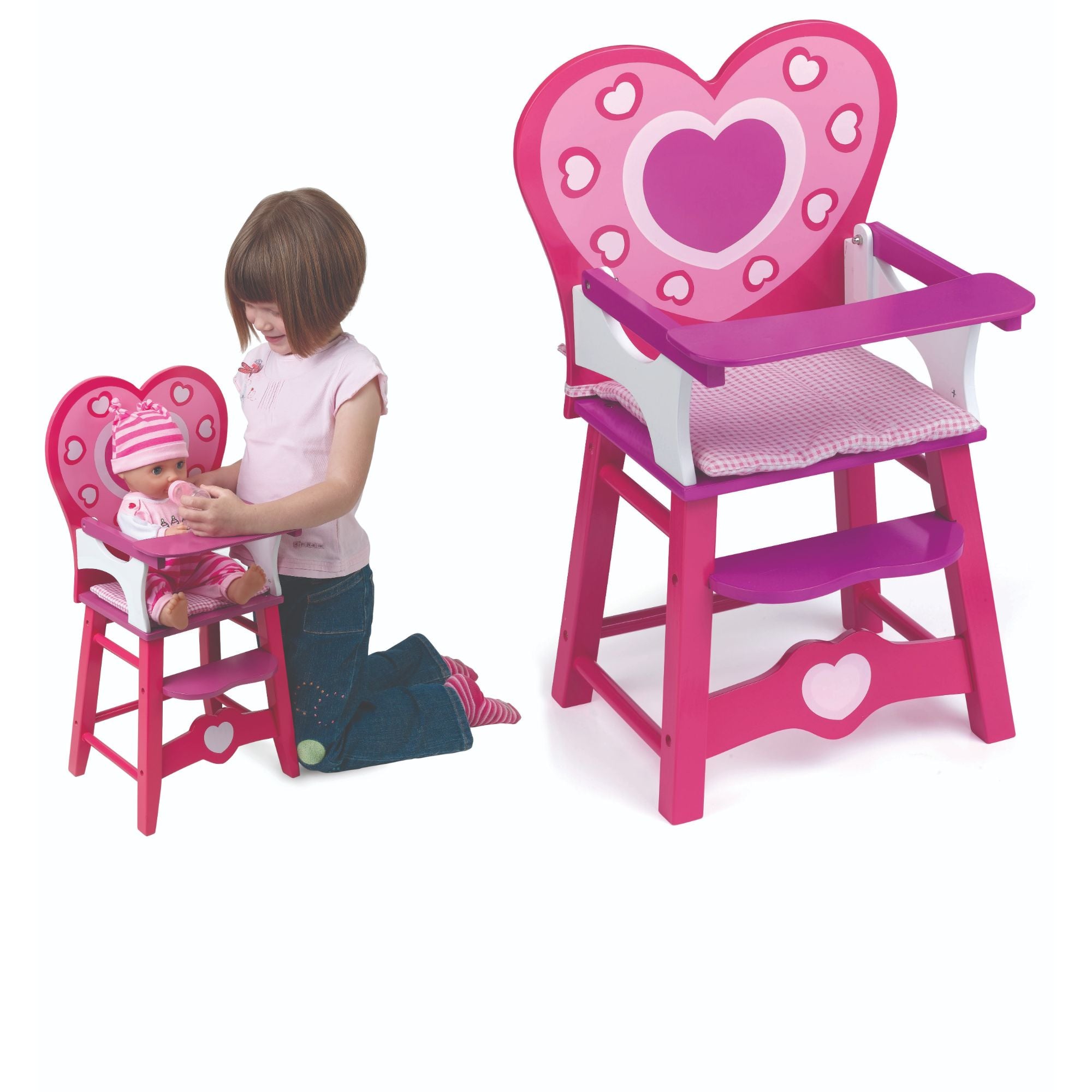 Dolls World Wooden High Chair – Toyworld Australia
