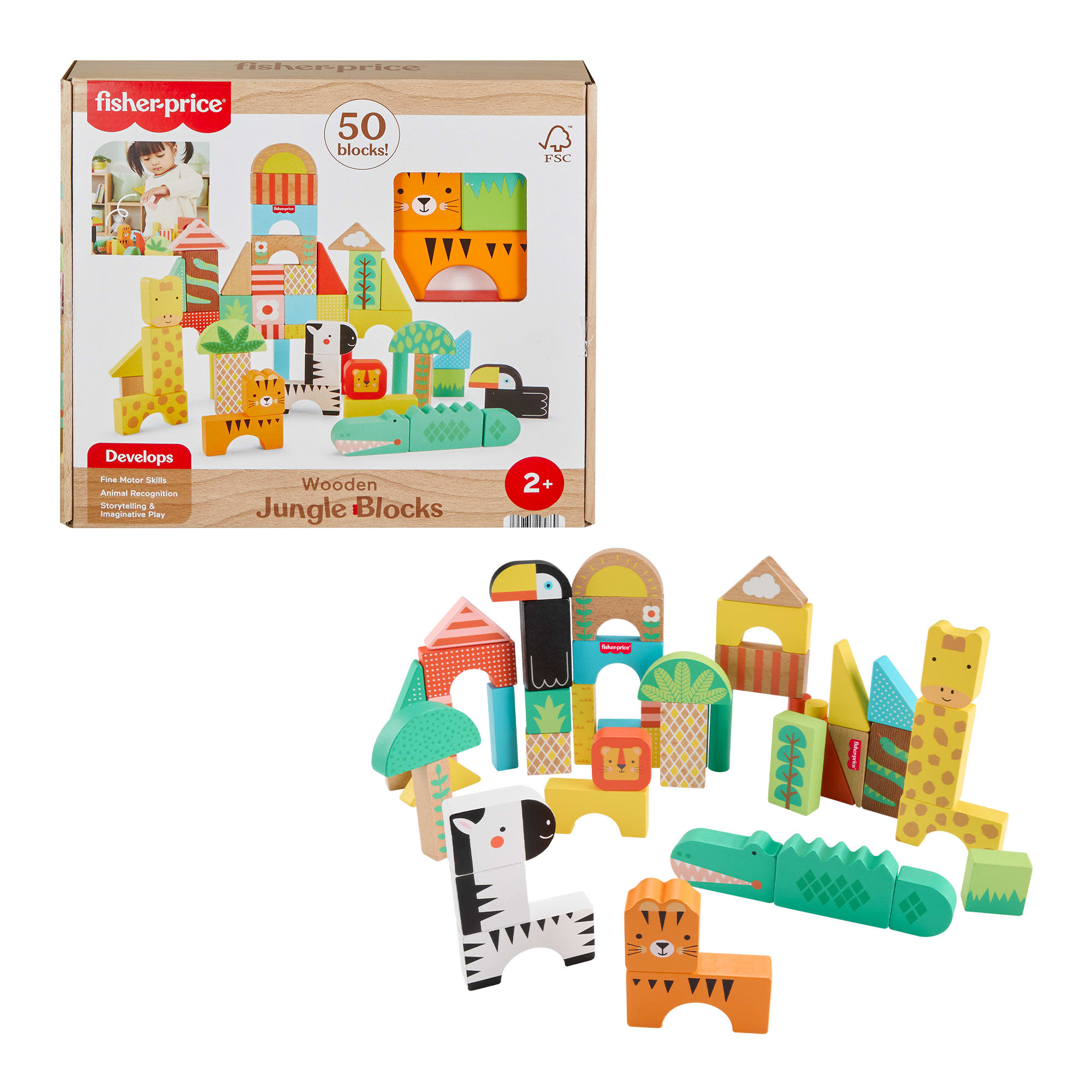 Fisher-Price Wooden Jungle Blocks – Toyworld Australia