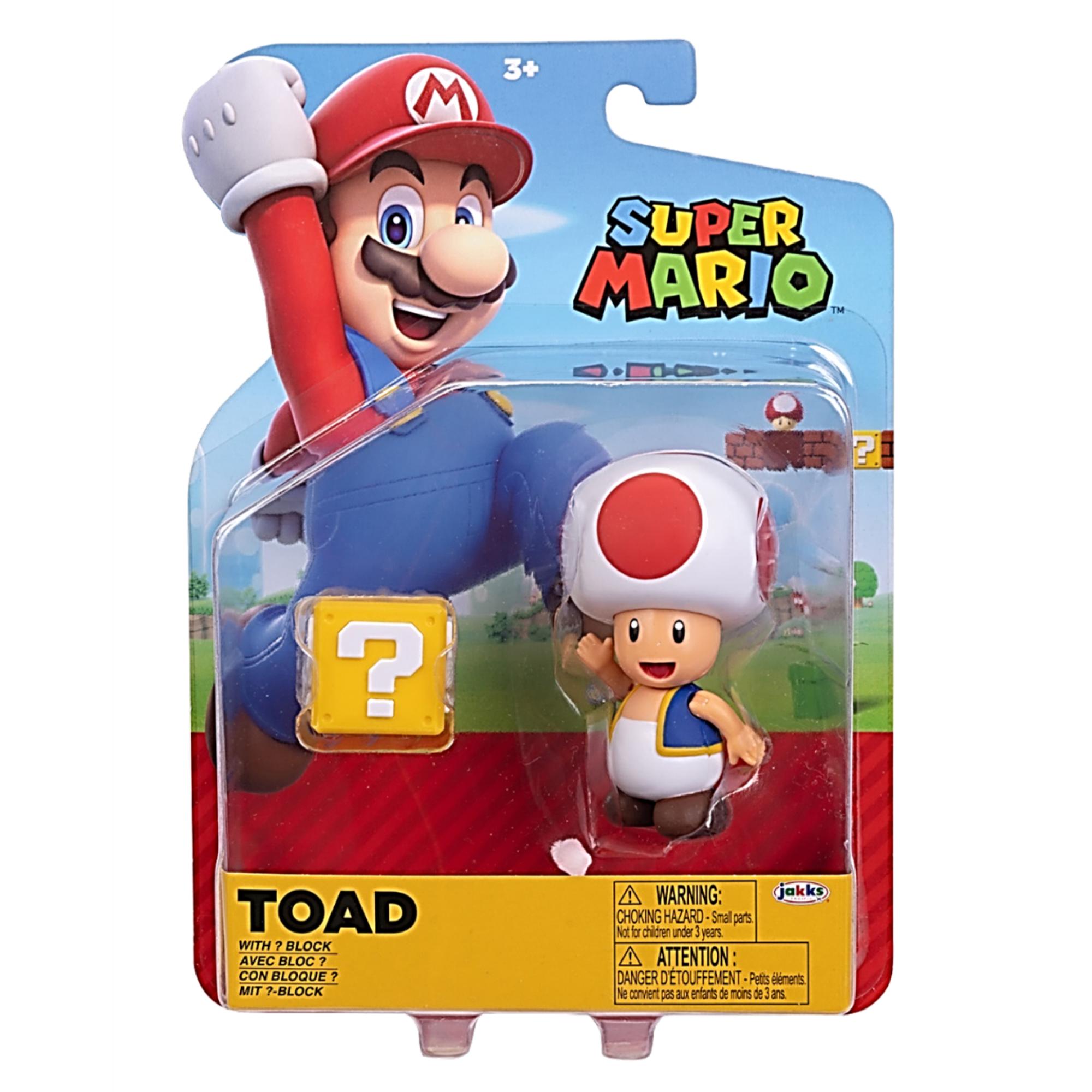 Nintendo Super Mario 4 Inch Figure Wave 32 - Red Toad With Question Bl ...