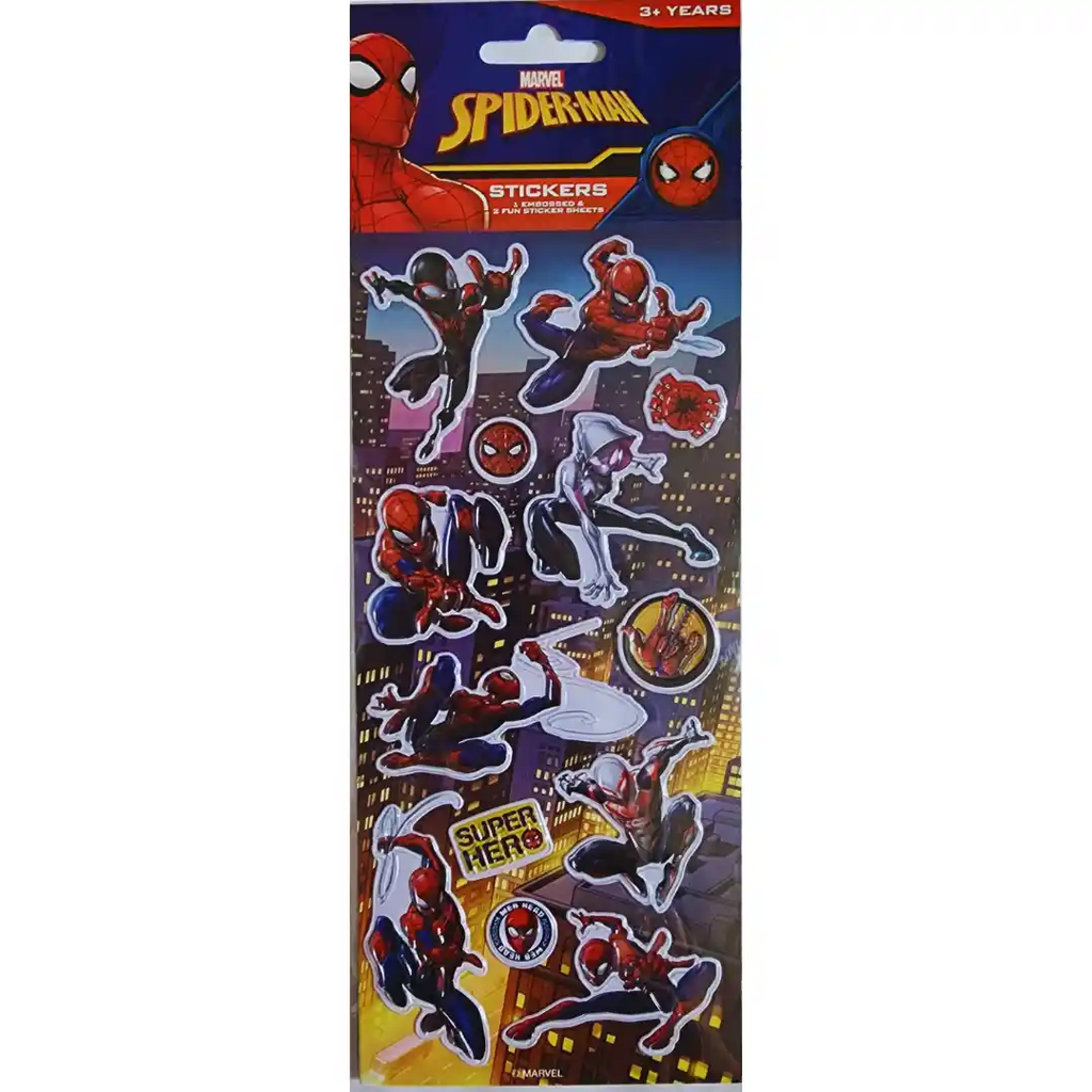 Spiderman Embossed Stickers 3 Pack – Toyworld Australia