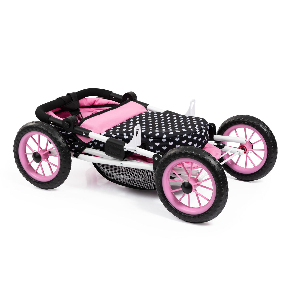 Trendy Pram Pink With Black Hood & Pink Bow – Toyworld Australia