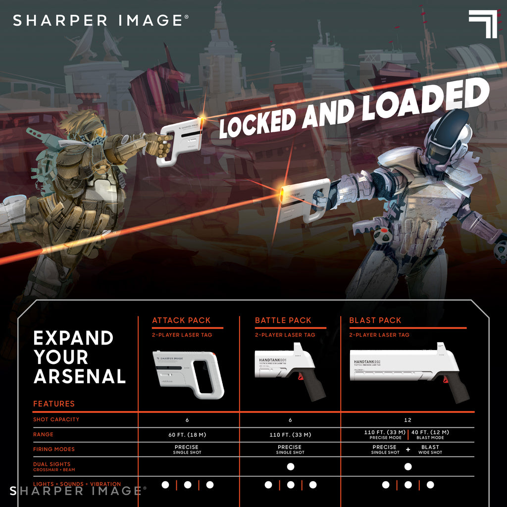 SHARPER IMAGE LASER TAG HANDTANK ATTACK PACK – Toyworld Australia
