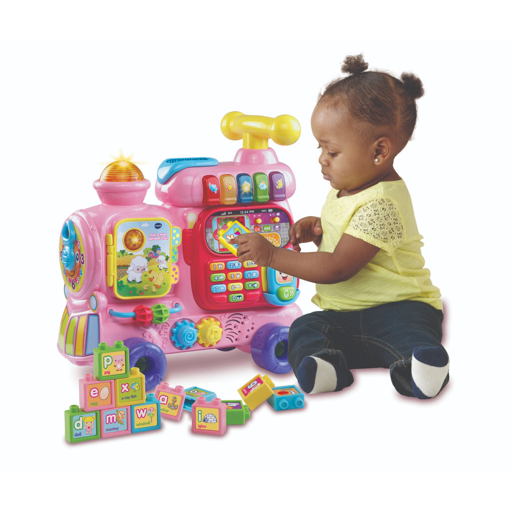 Vtech Push N Ride Alphabet Train Pink | Toyworld – Toyworld Australia