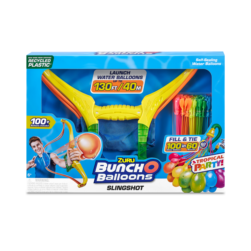 ZURU Bunch O Balloons Tropical Party Slingshot With 100 Balloons ...